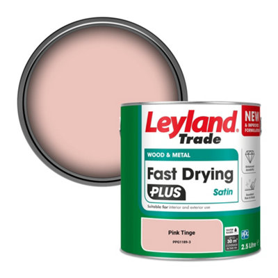 Leyland Trade Wood & Metal Fast Drying PLUS Satin Paint Pink Tinge ...