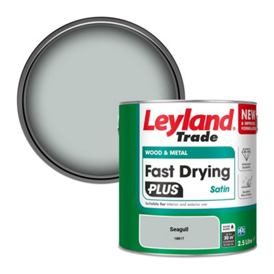 Leyland Trade Wood & Metal Fast Drying PLUS Satin Paint Seagull (18B17 ...