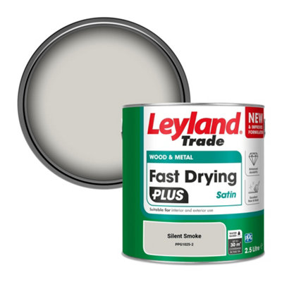 Leyland Trade Wood & Metal Fast Drying PLUS Satin Paint Silent Smoke ...