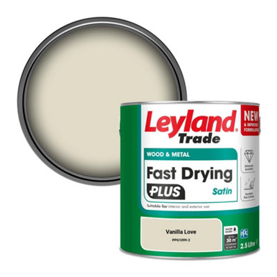 Leyland Trade Wood & Metal Fast Drying PLUS Satin Paint Vanilla Love ...