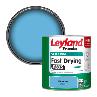 Leyland Trade Wood & Metal Fast Drying PLUS Satin Paint Xavier Blue ...
