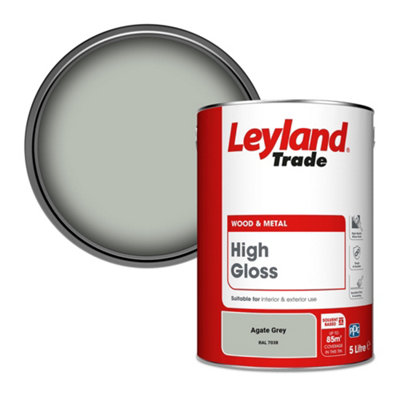 Leyland Trade Wood & Metal High Gloss Paint Agate Grey (RAL 7038) 5L