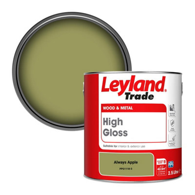 Leyland Trade Wood & Metal High Gloss Paint Always Apple (PPG1118-5) 2.5L