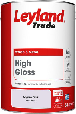 LEYLAND TRADE WOOD & METAL HIGH GLOSS PAINT ANGORA PINK (PPG1250-1) 5L