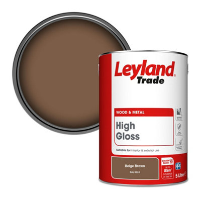 Leyland Trade Wood & Metal High Gloss Paint Beige Brown (RAL 8024) 5L