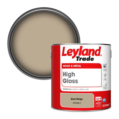 Leyland Trade Wood & Metal High Gloss Paint Best Beige (PPG1085-4) 2.5L