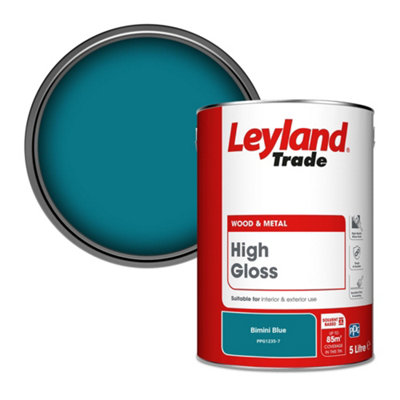 Leyland Trade Wood & Metal High Gloss Paint Bimini Blue (PPG1235-7) 5L