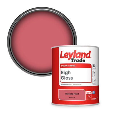 Leyland Trade Wood & Metal High Gloss Paint Bleeding Heart (PPG17-14) 1L