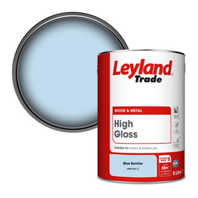 Leyland Trade Wood & Metal High Gloss Paint Blue Booties (PPG1241-2) 5L