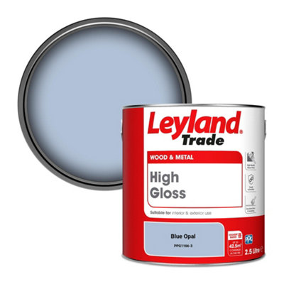Leyland Trade Wood & Metal High Gloss Paint Blue Opal (PPG1166-3) 2.5L