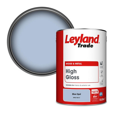 Leyland Trade Wood & Metal High Gloss Paint Blue Opal (PPG1166-3) 5L