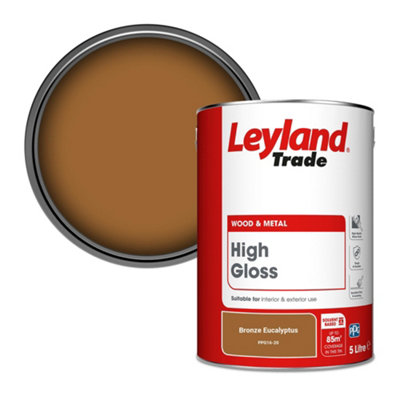 Leyland Trade Wood & Metal High Gloss Paint Bronze Eucalyptus (PPG16-20) 5L