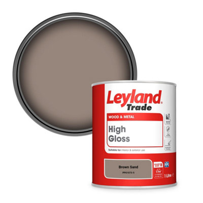 Leyland Trade Wood & Metal High Gloss Paint Brown Sand (PPG1073-5) 1L