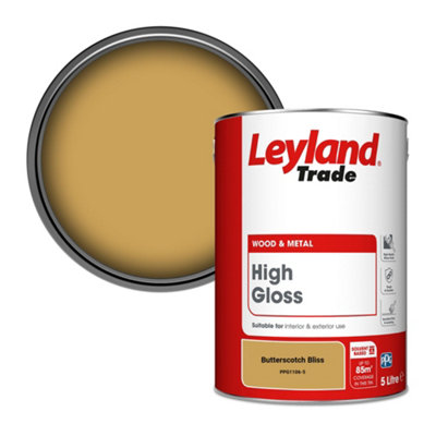 Leyland Trade Wood & Metal High Gloss Paint Butterscotch Bliss (PPG1106 ...