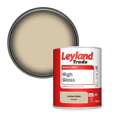 Leyland Trade Wood & Metal High Gloss Paint Cashew Butter (PPG1086-3) 1L