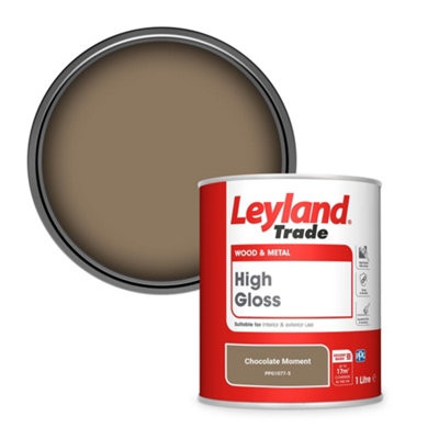 Leyland Trade Wood & Metal High Gloss Paint Chocolate Moment (PPG1077-5) 1L