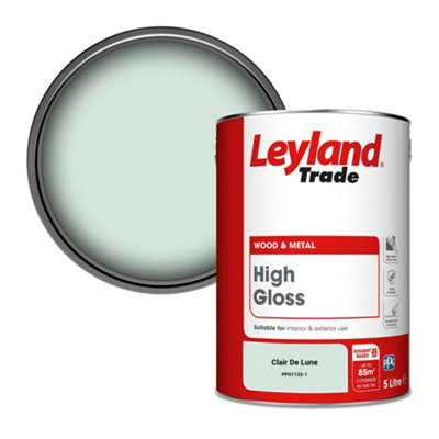 Leyland Trade Wood & Metal High Gloss Paint Clair De Lune (PPG1132-1) 5L