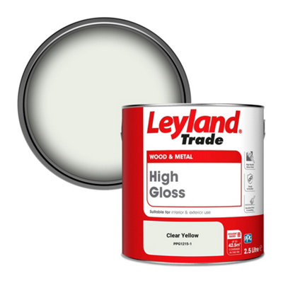 Leyland Trade Wood & Metal High Gloss Paint Clear Yellow (PPG1215-1) 2.5L