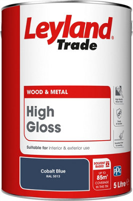 Leyland Trade Wood & Metal High Gloss Paint Cobalt Blue (RAL 5013) 5L