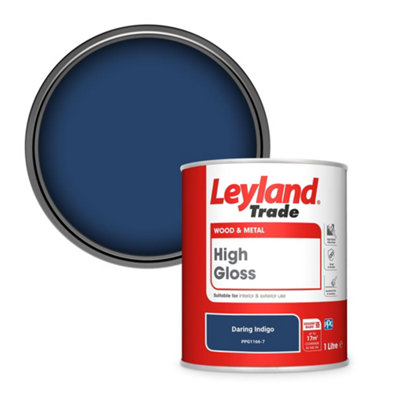 Leyland Trade Wood & Metal High Gloss Paint Daring Indigo (PPG1166-7) 1L