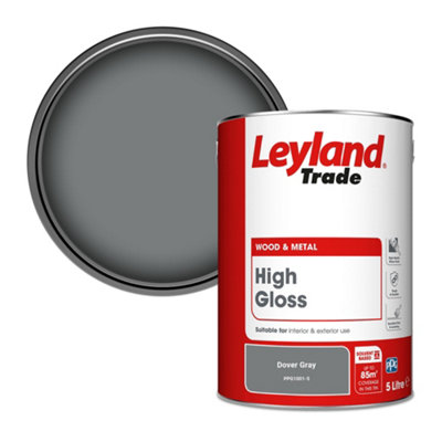 Leyland Trade Wood & Metal High Gloss Paint Dover Gray (PPG1001-5) 5L