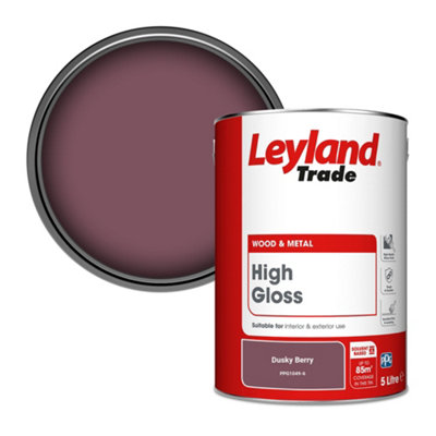 Leyland Trade Wood & Metal High Gloss Paint Dusky Berry (PPG1049-6) 5L