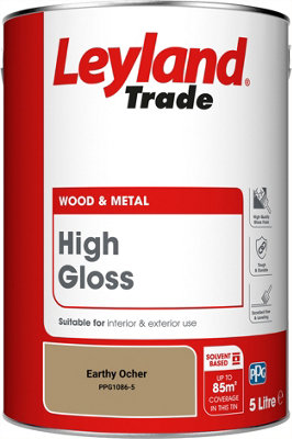 Leyland Trade Wood & Metal High Gloss Paint Earthy Ocher (PPG1086-5) 5L