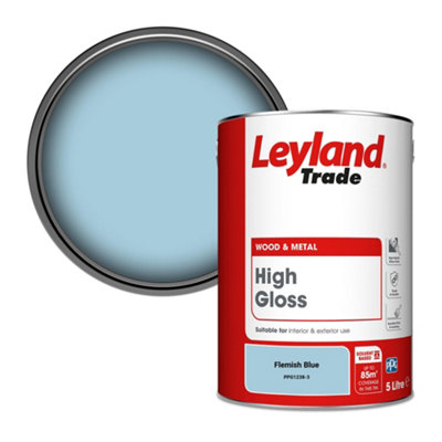 Leyland Trade Wood & Metal High Gloss Paint Flemish Blue (PPG1238-3) 5L