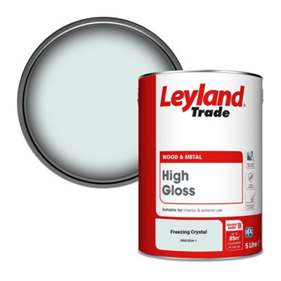 Leyland Trade Wood & Metal High Gloss Paint Freezing Crystal (PPG1034-1) 5L