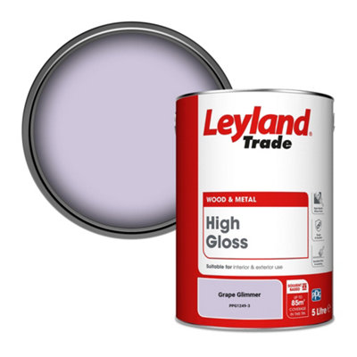 Leyland Trade Wood & Metal High Gloss Paint Grape Glimmer (PPG1249-3) 5L