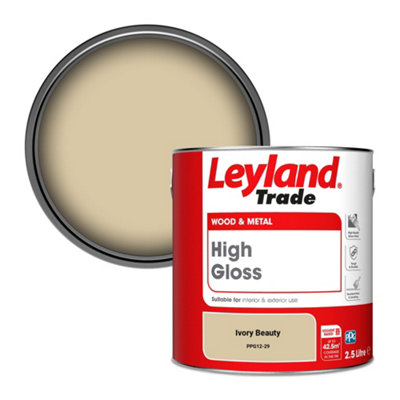 Leyland Trade Wood & Metal High Gloss Paint Ivory Beauty (PPG12-29) 2.5L