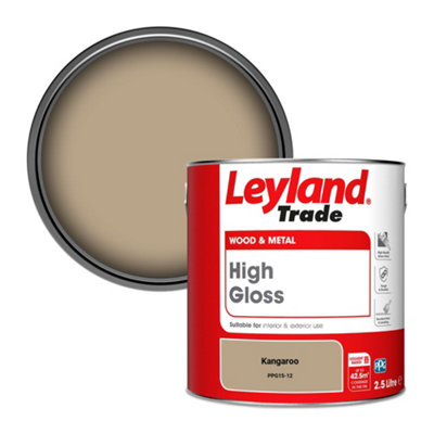 Leyland Trade Wood & Metal High Gloss Paint Kangaroo (PPG15-12) 2.5L
