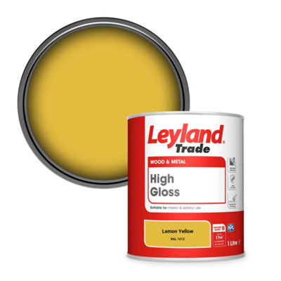 Leyland Trade Wood & Metal High Gloss Paint Lemon Yellow (RAL 1012) 1L