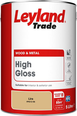 Leyland Trade Wood & Metal High Gloss Paint Lira (PPG12-06) 5L