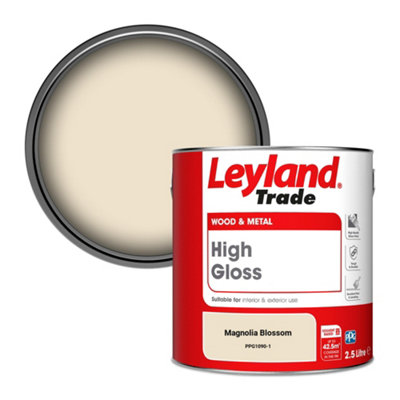 Leyland Trade Wood & Metal High Gloss Paint Magnolia Blossom (PPG1090-1 ...