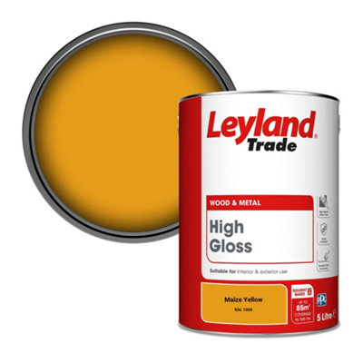 Leyland Trade Wood & Metal High Gloss Paint Maize Yellow (RAL 1006) 5L