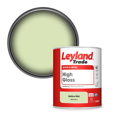 Leyland Trade Wood & Metal High Gloss Paint Mellow Mint (PPG1221-3) 1L