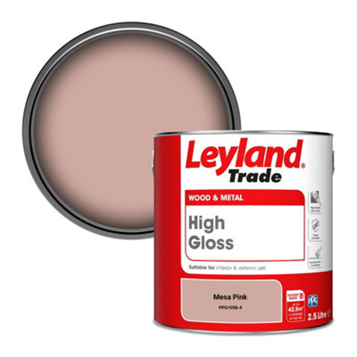 Leyland Trade Wood & Metal High Gloss Paint Mesa Pink (PPG1058-4) 2.5L