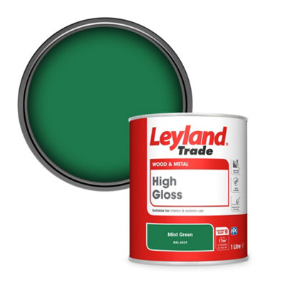 Leyland Trade Wood & Metal High Gloss Paint Mint Green (RAL 6029) 1L