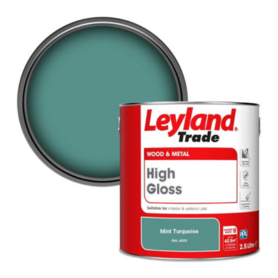 Leyland Trade Wood & Metal High Gloss Paint Mint Turquoise (RAL 6033) 2.5L