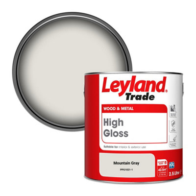 Leyland Trade Wood & Metal High Gloss Paint Mountain Gray (PPG1021-1) 2.5L