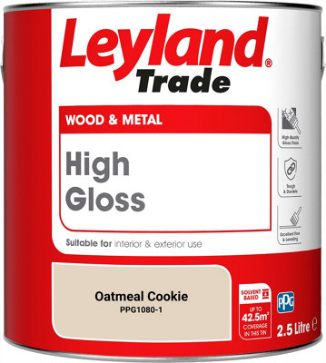 Leyland Trade Wood & Metal High Gloss Paint Oatmeal Cookie (PPG1080-1) 2.5L