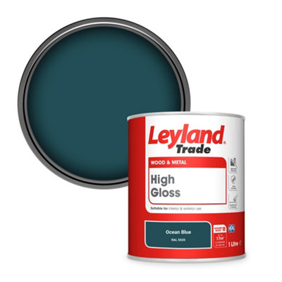 Leyland Trade Wood & Metal High Gloss Paint Ocean Blue (RAL 5020) 1L