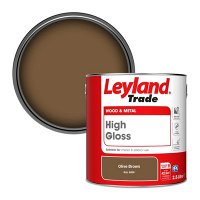 Leyland Trade Wood & Metal High Gloss Paint Olive Brown (RAL 8008) 2.5L
