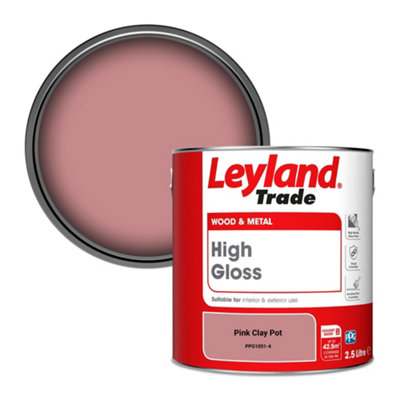 Leyland Trade Wood & Metal High Gloss Paint Pink Clay Pot (PPG1051-4) 2.5L