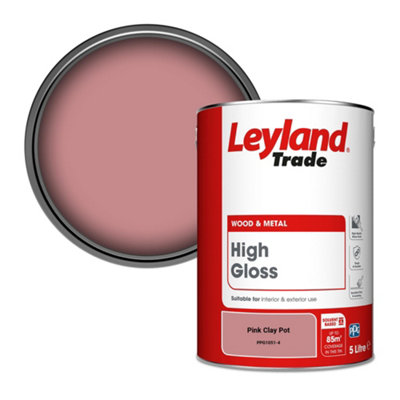 Leyland Trade Wood & Metal High Gloss Paint Pink Clay Pot (PPG1051-4) 5L