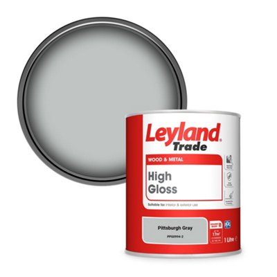 Leyland Trade Wood & Metal High Gloss Paint Pittsburgh Gray (PPG0994-2) 1L