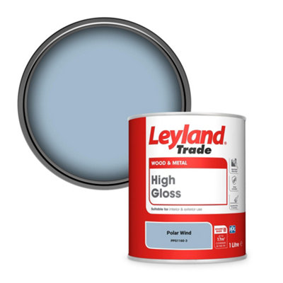 Leyland Trade Wood & Metal High Gloss Paint Polar Wind (PPG1160-3) 1L