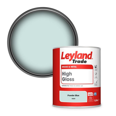 Leyland Trade Wood & Metal High Gloss Paint Powder Blue (18E49) 1L