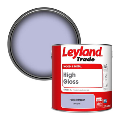 Leyland Trade Wood & Metal High Gloss Paint Purple Dragon (PPG1247-4) 2.5L